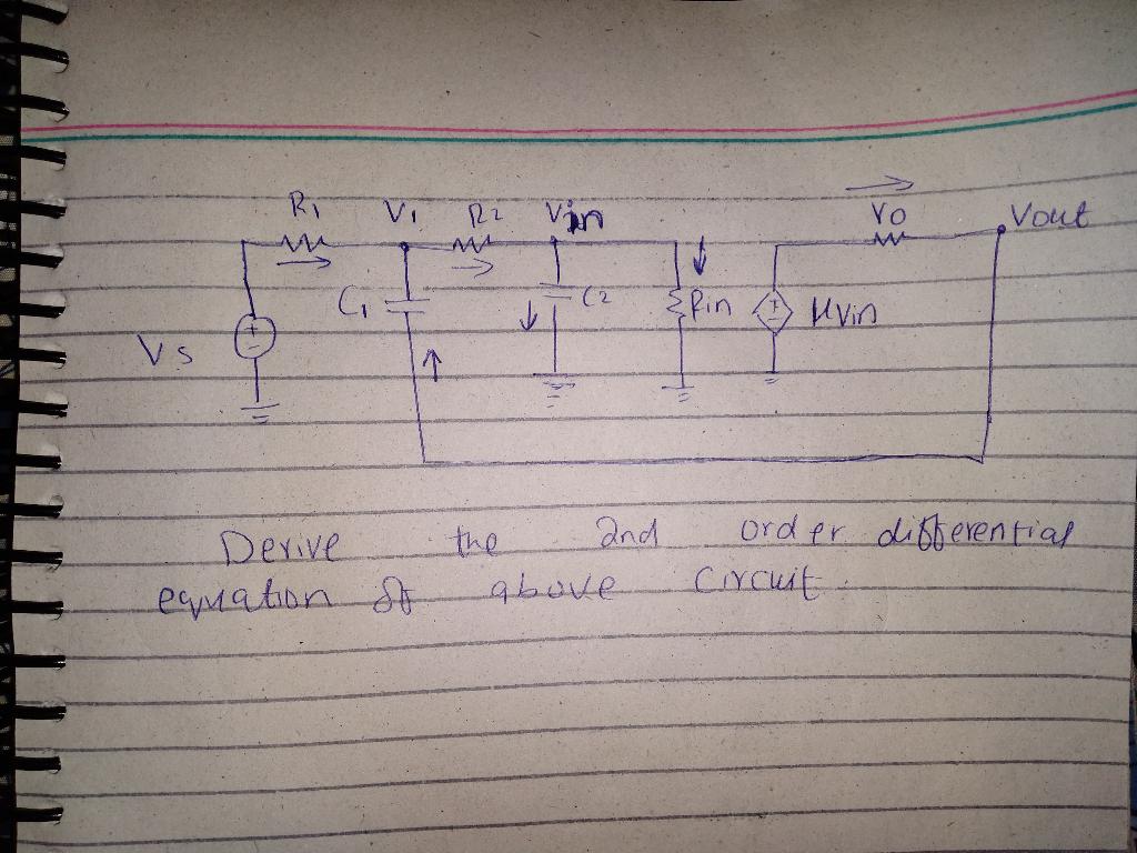 Solved Devive the and order differential equation of above | Chegg.com
