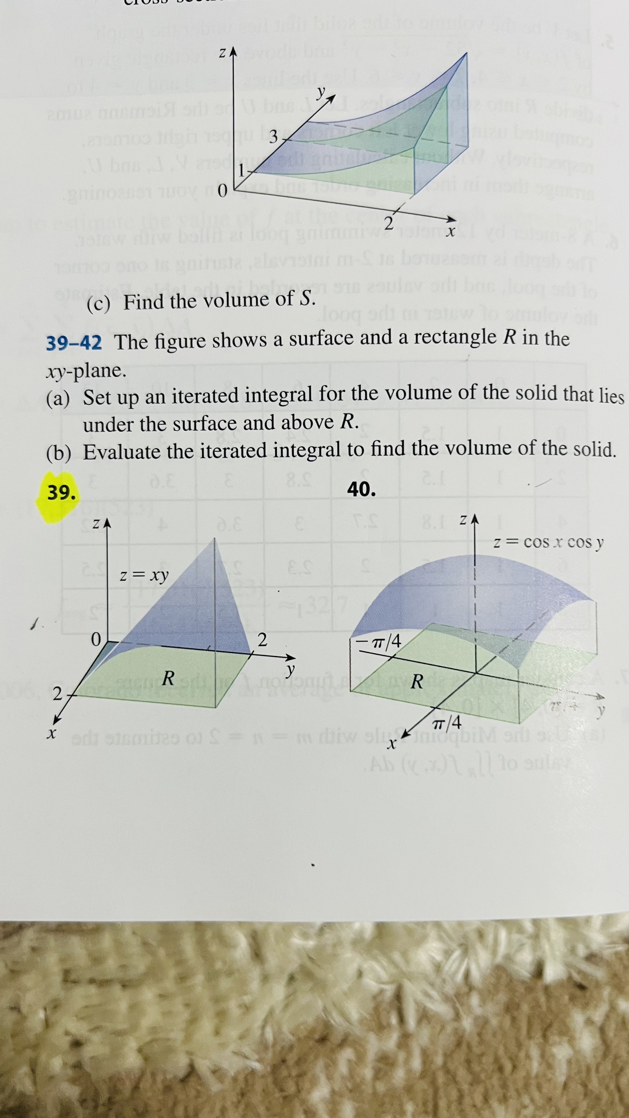 Solved 39-42 The figure shows a surface and a rectangle R in | Chegg.com