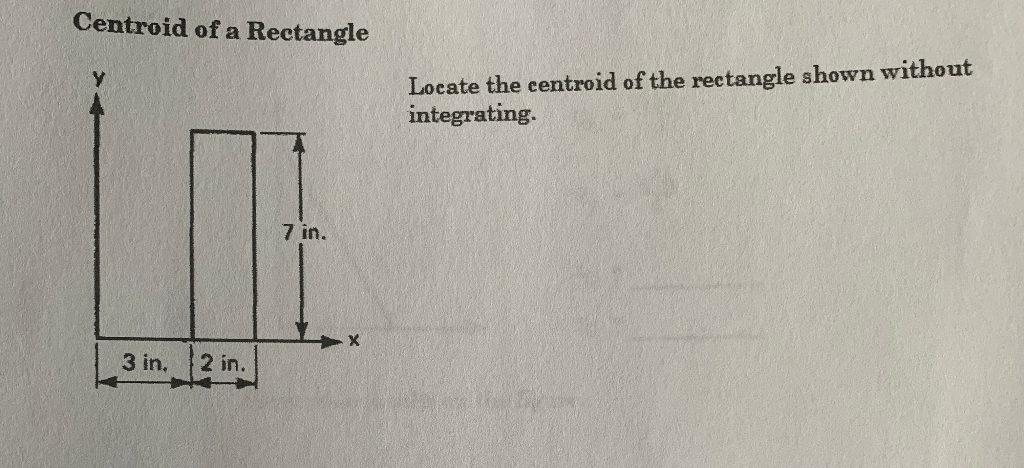 Solved Centroid of a Rectangle Locate the centroid of the | Chegg.com