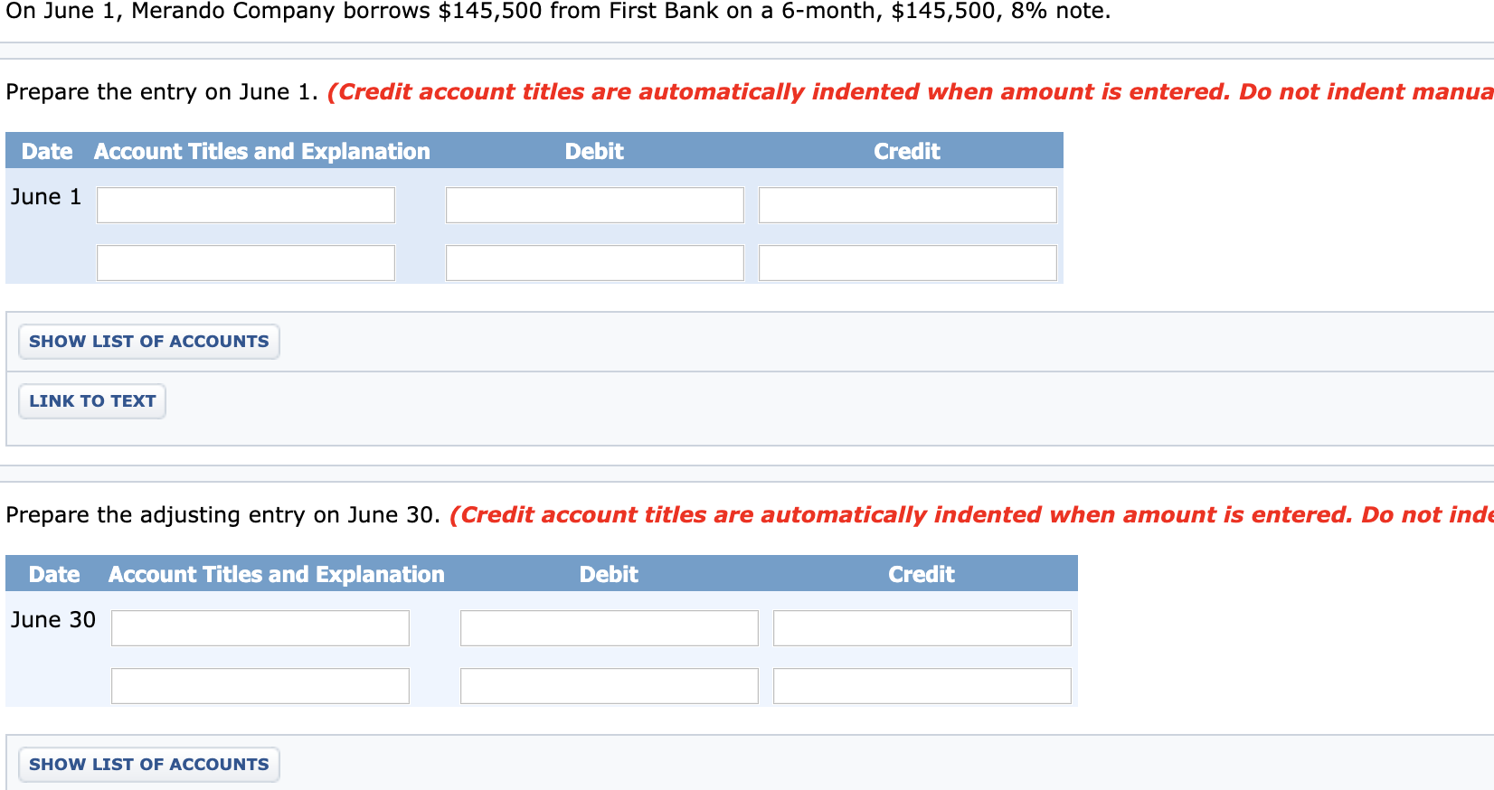 Solved On June 1, Merando Company borrows $145,500 from | Chegg.com