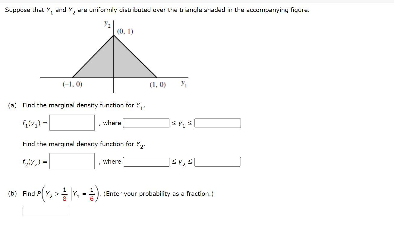 Solved Suppose that Y1 and Y2 are uniformly distributed over | Chegg.com