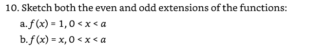 Solved 10. Sketch both the even and odd extensions of the | Chegg.com
