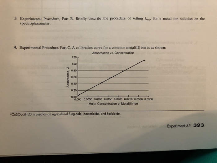 Solved 3. Experimental Procedure, Part B. Briefly describe | Chegg.com