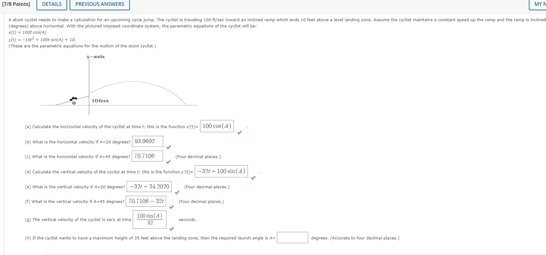 Solved (degrees) ﻿above horizontal. With the pictured | Chegg.com