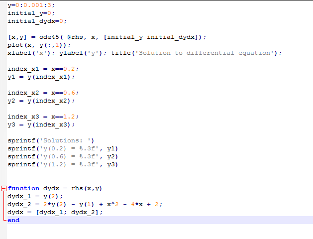 Solved (MATLAB) Modify the code above to solve the | Chegg.com