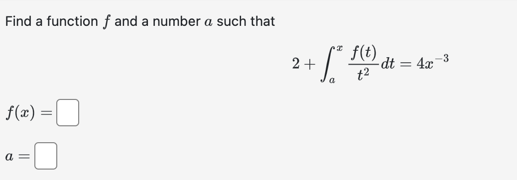 Solved Find a function f and a number a such that | Chegg.com
