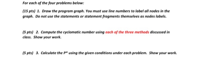 For each of the four problems below: (15 pts) 1. Draw | Chegg.com