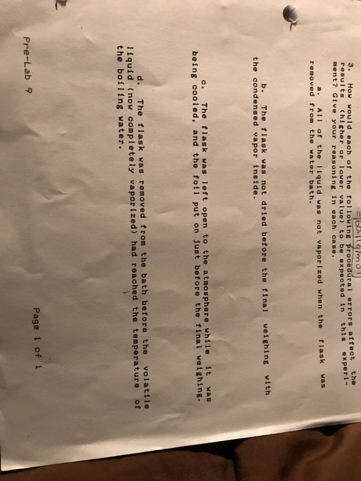 Solved 3. How would each of the following procedural errors | Chegg.com