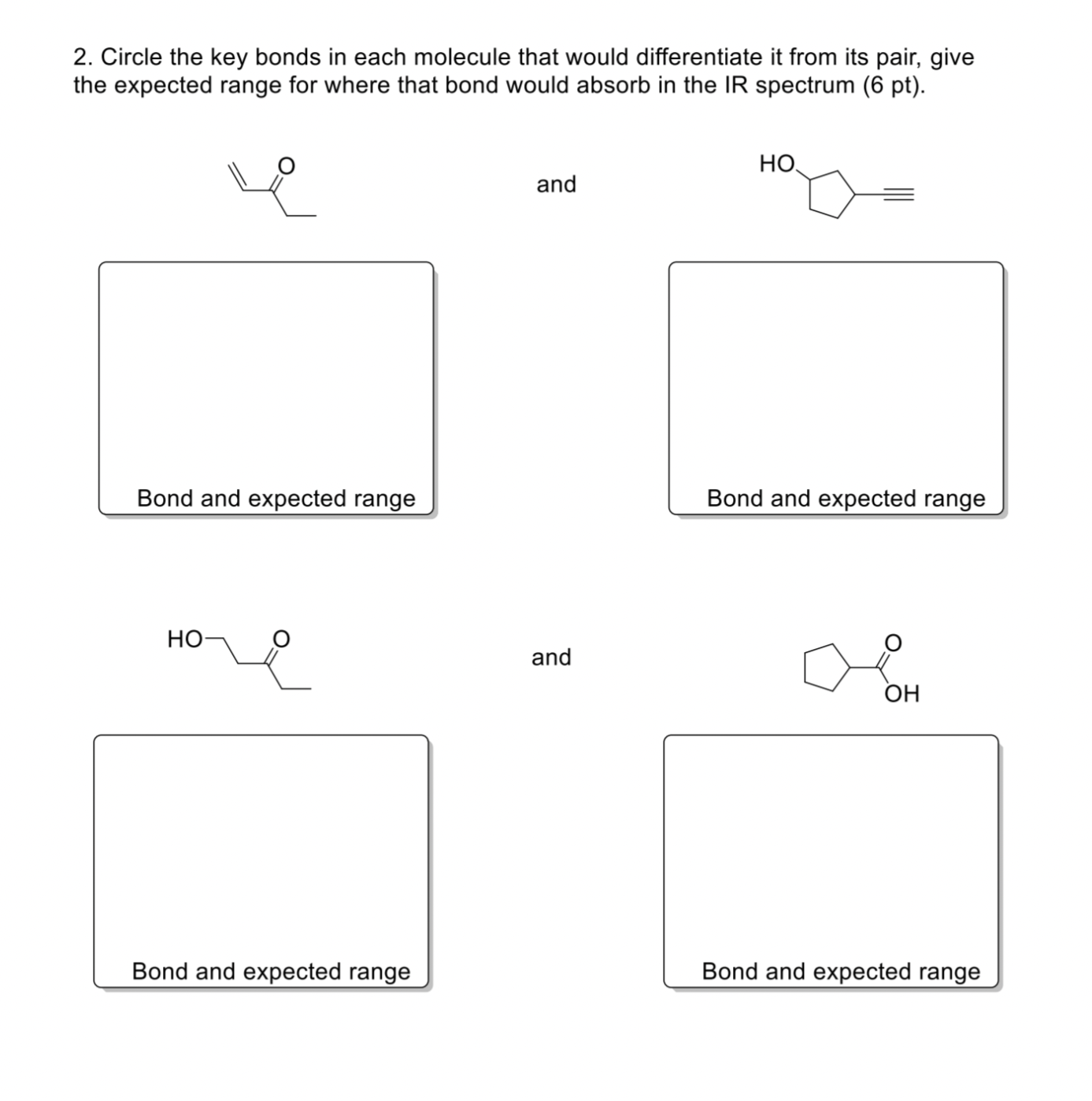 Solved 2. Circle the key bonds in each molecule that would | Chegg.com