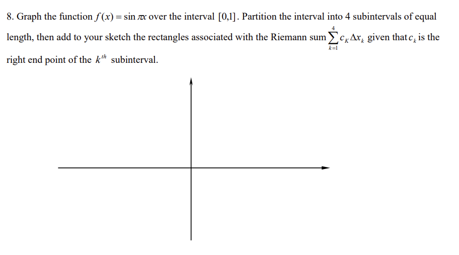 Solved 8. Graph the function f(x)=sinπx over the interval | Chegg.com