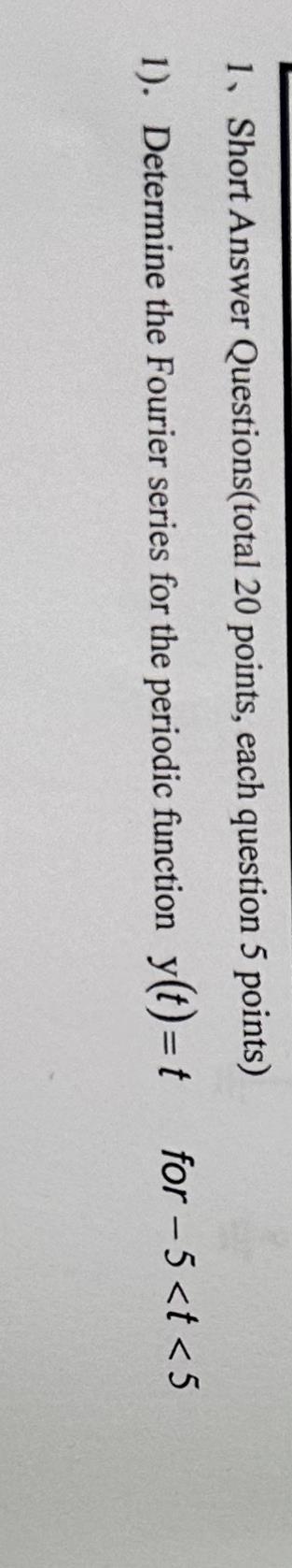 Solved 1、Short Answer Questions(total 20 points, each | Chegg.com