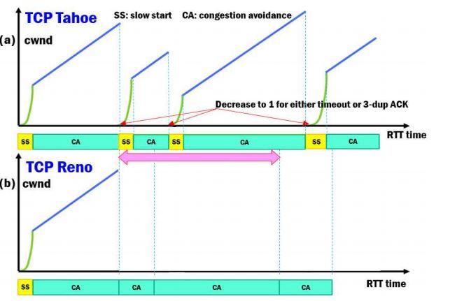 1) Draw the graph of TCP Reno directly on the graph | Chegg.com