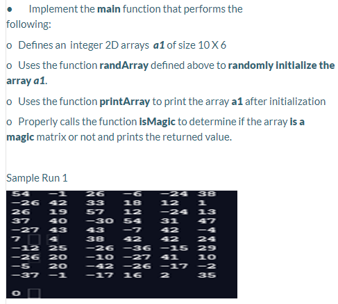 Solved Let us call a 2-dimensional array of integers a magic | Chegg.com