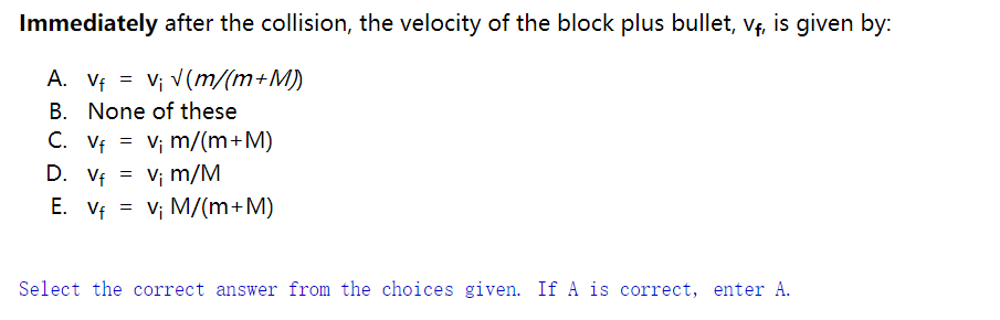 Solved A bullet of mass, m, and initial velocity, Vi, is | Chegg.com