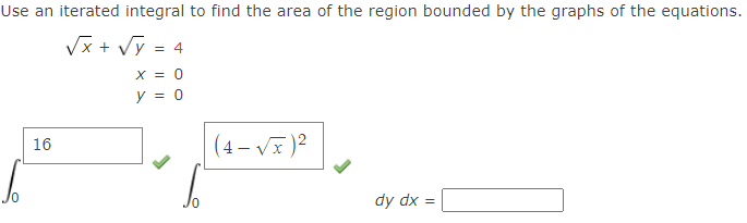 Solved Use an iterated integral to find the area of the | Chegg.com