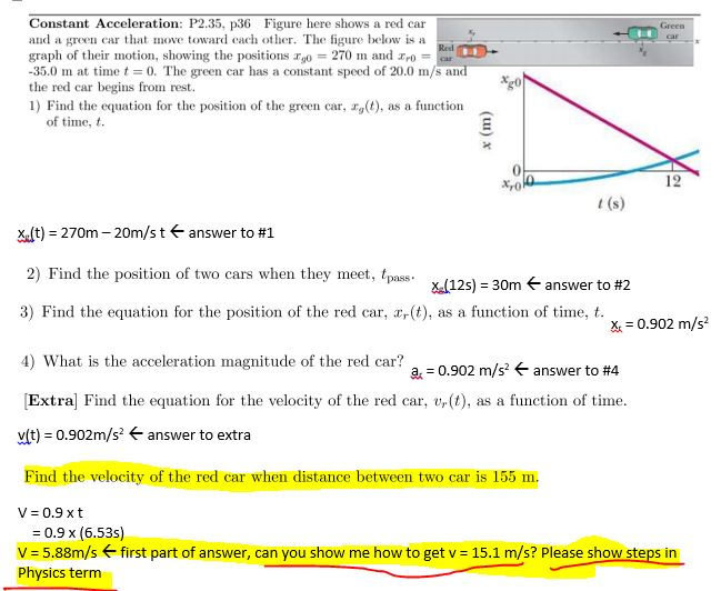 Solved Constant Acceleration: P2.35, p36 Figure here shows a | Chegg.com