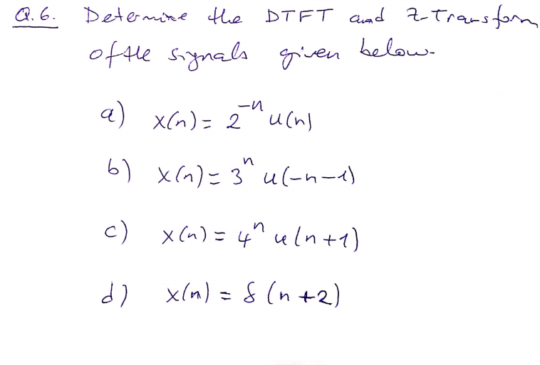 Solved Q.6. Determine the DTFT and z-transform of the | Chegg.com