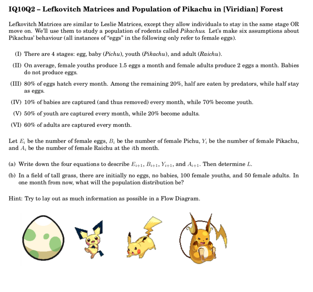 IQ10Q2 - Lefkovitch Matrices and Population of | Chegg.com