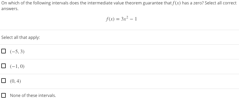 Solved On Which Of The Following Intervals Does The