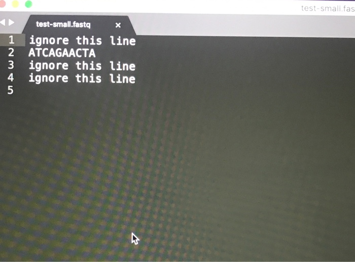 Solved Part 2a: Count nucleotides Augment your program so | Chegg.com