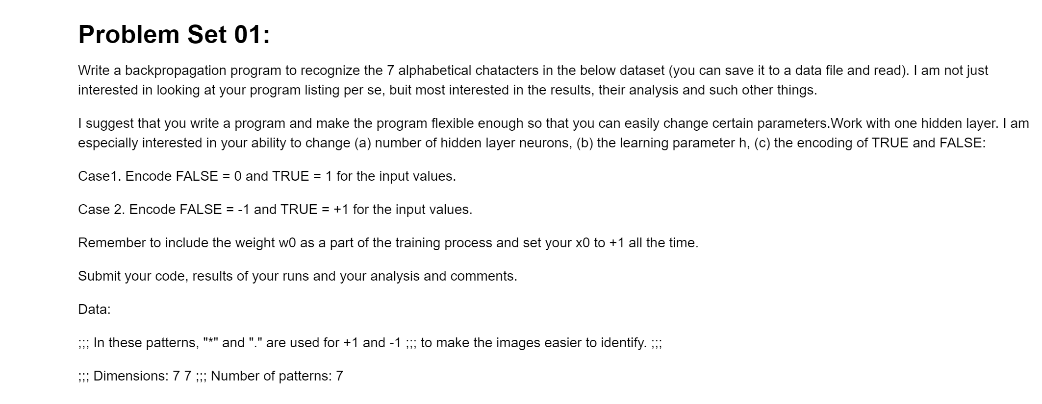 Write a backpropagation program to recognize the 7 | Chegg.com