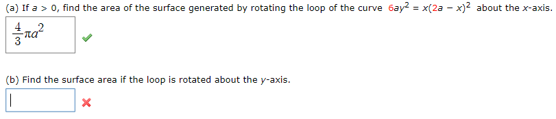 Solved (a) If a > 0, find the area of the surface generated | Chegg.com