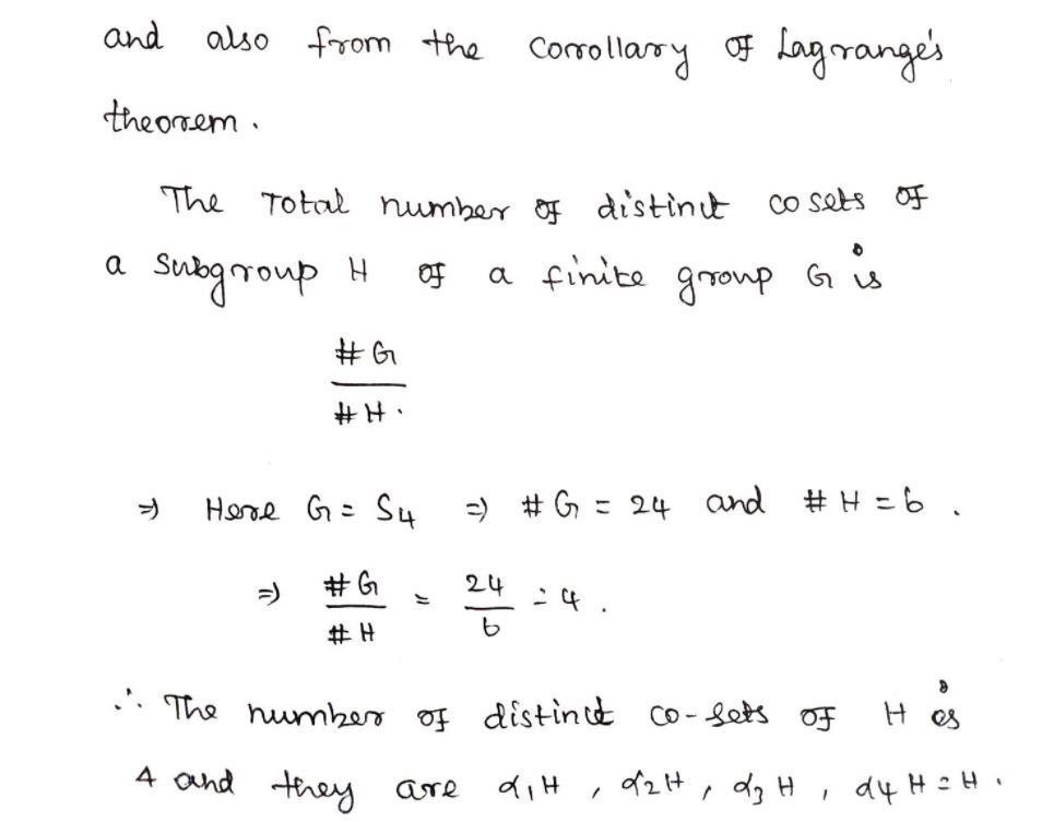 Solved Given that, HE SA Subgroup of S4 with. 12 3 4 1 2 3 4 | Chegg.com