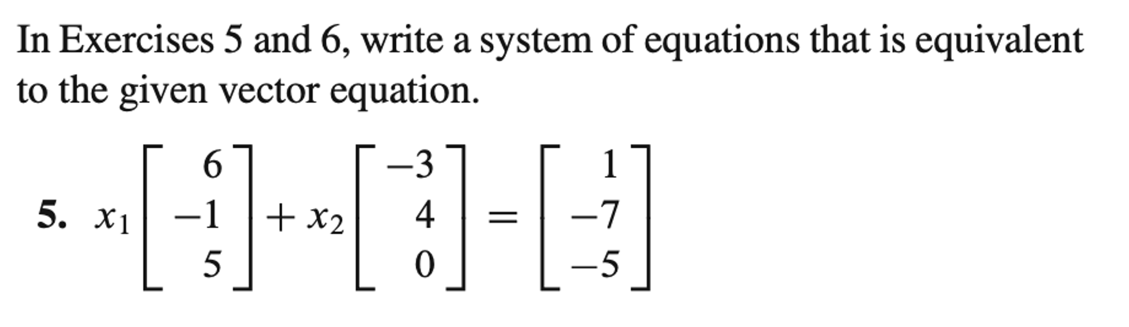 Solved In Exercises 5 ﻿and 6, ﻿write a system of equations | Chegg.com