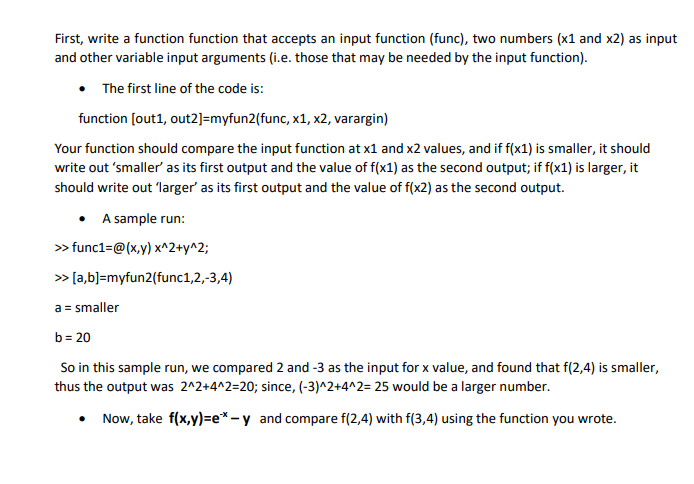 Solved First, write a function function that accepts an | Chegg.com