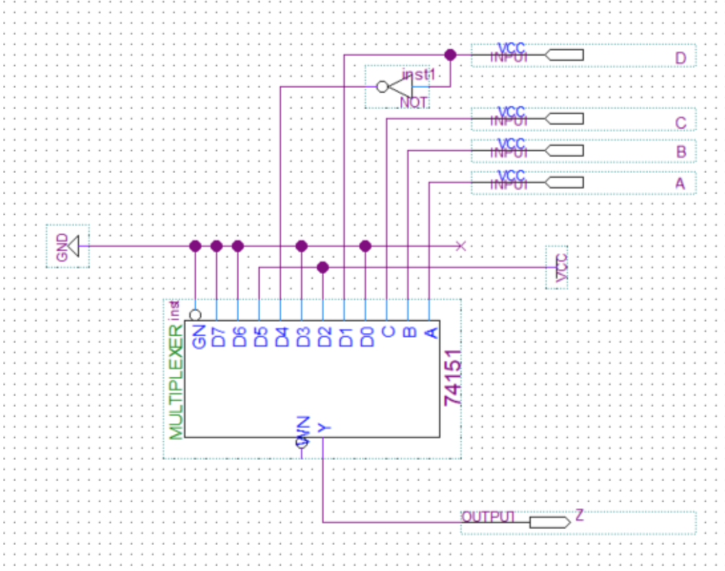 Solved The following circuit shows how an eight input MUX | Chegg.com