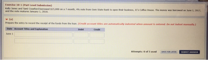 Solved Exercise 10-1 (Part Level Submission) Kelly Jones and | Chegg.com