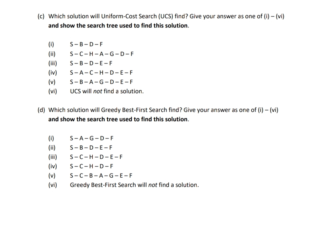 Solved the search algorithm given in the question would | Chegg.com