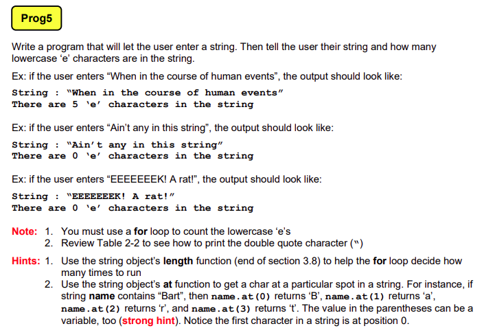 Solved Prog5 Write a program that will let the user enter a | Chegg.com