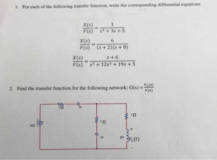 Solved nction, write the corresponding differential | Chegg.com
