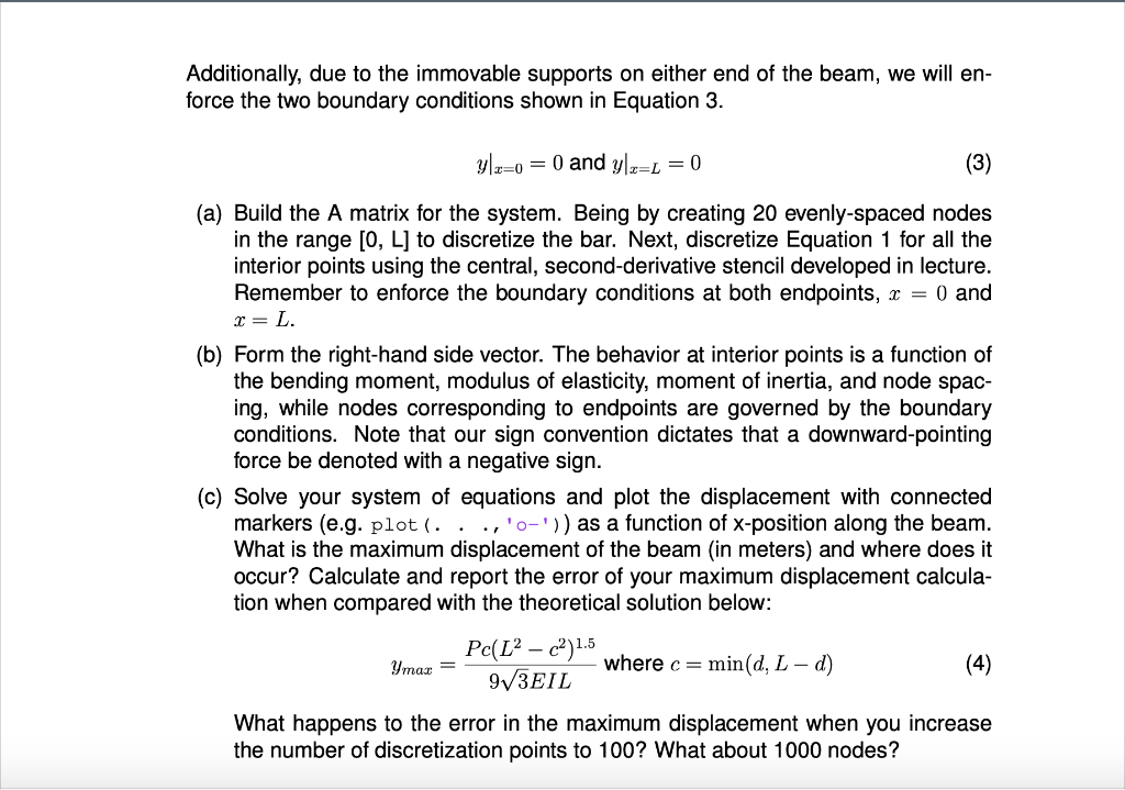 Solved 2. Euler-Bernoulli Beam Bending In this problem, we | Chegg.com