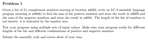 Solved Given a list of 2's complement numbers starting at | Chegg.com