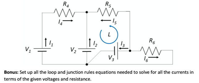 Solved Bonus: Set up all the loop and junction rules | Chegg.com