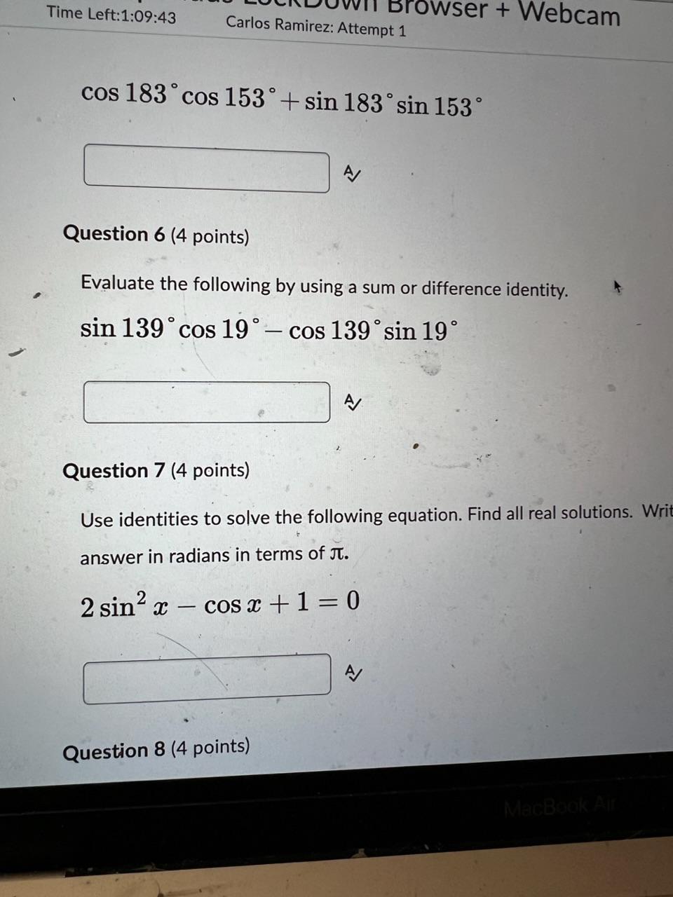 Solved Prove the identity using the sum/difference identity. | Chegg.com