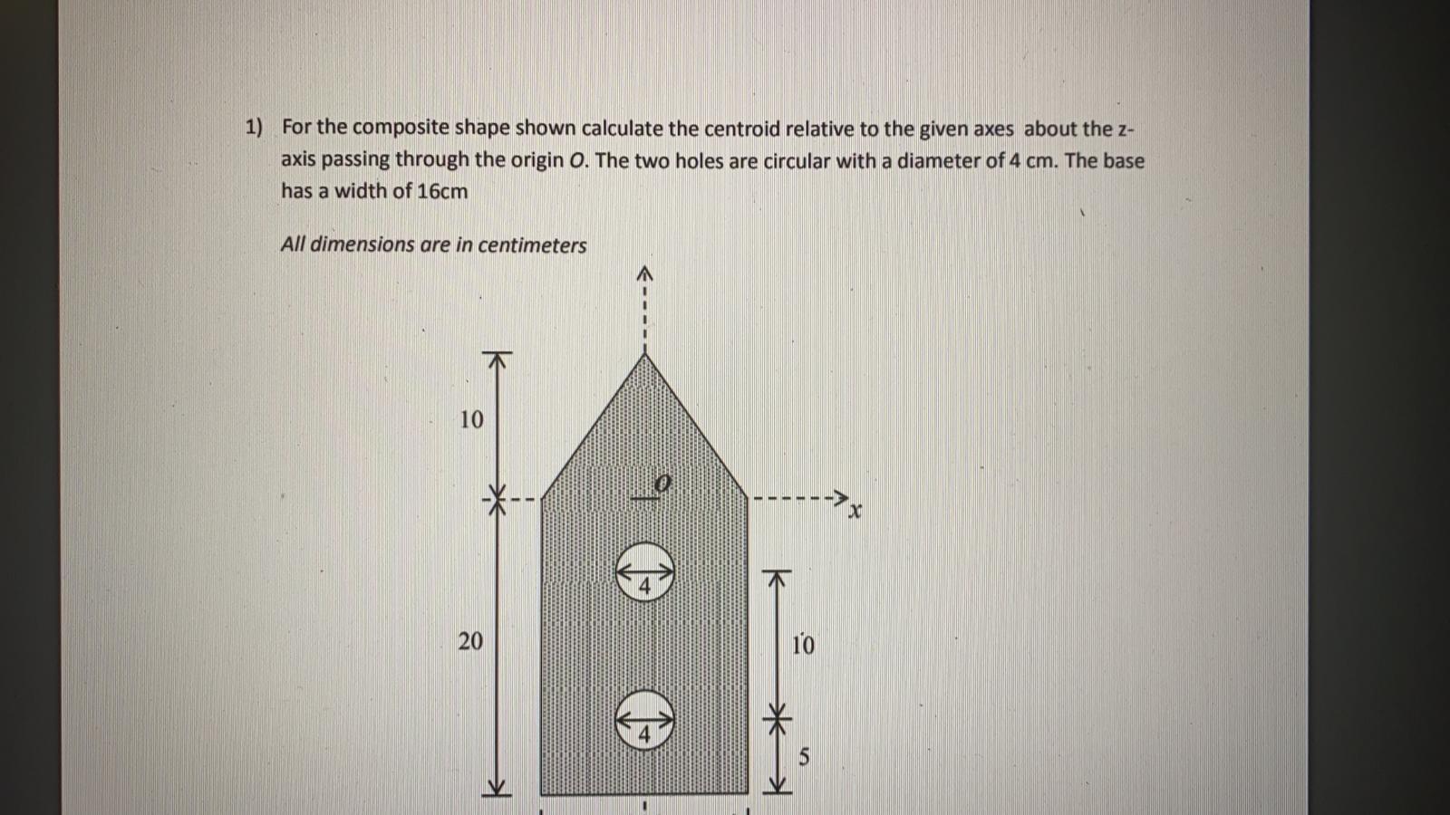 Solved For the composite shape shown calculate the centroid | Chegg.com