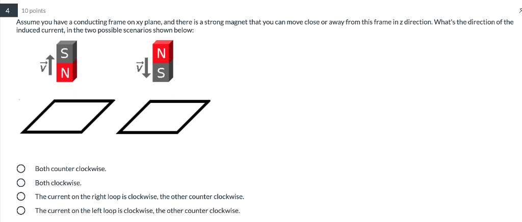Solved 4 10 points Assume you have a conducting frame on xy | Chegg.com