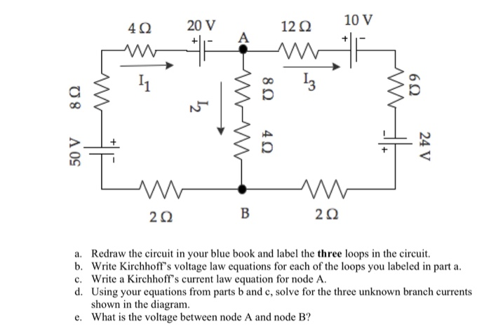 Solved 4Q 20 V 12Q 10 V 2Ω 2Q a. Redraw the circuit in your | Chegg.com