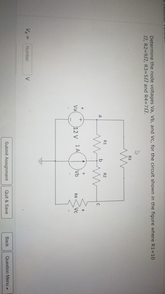 Solved Determine the node voltages Va, Vb, and Vc, for the | Chegg.com