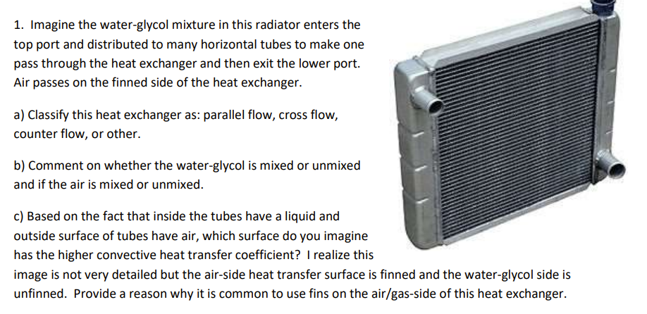 Solved Imagine the water-glycol mixture in this radiator | Chegg.com