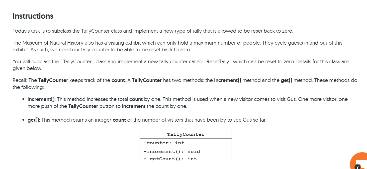 Solved Instructions Todays Task Is To Subclass The 