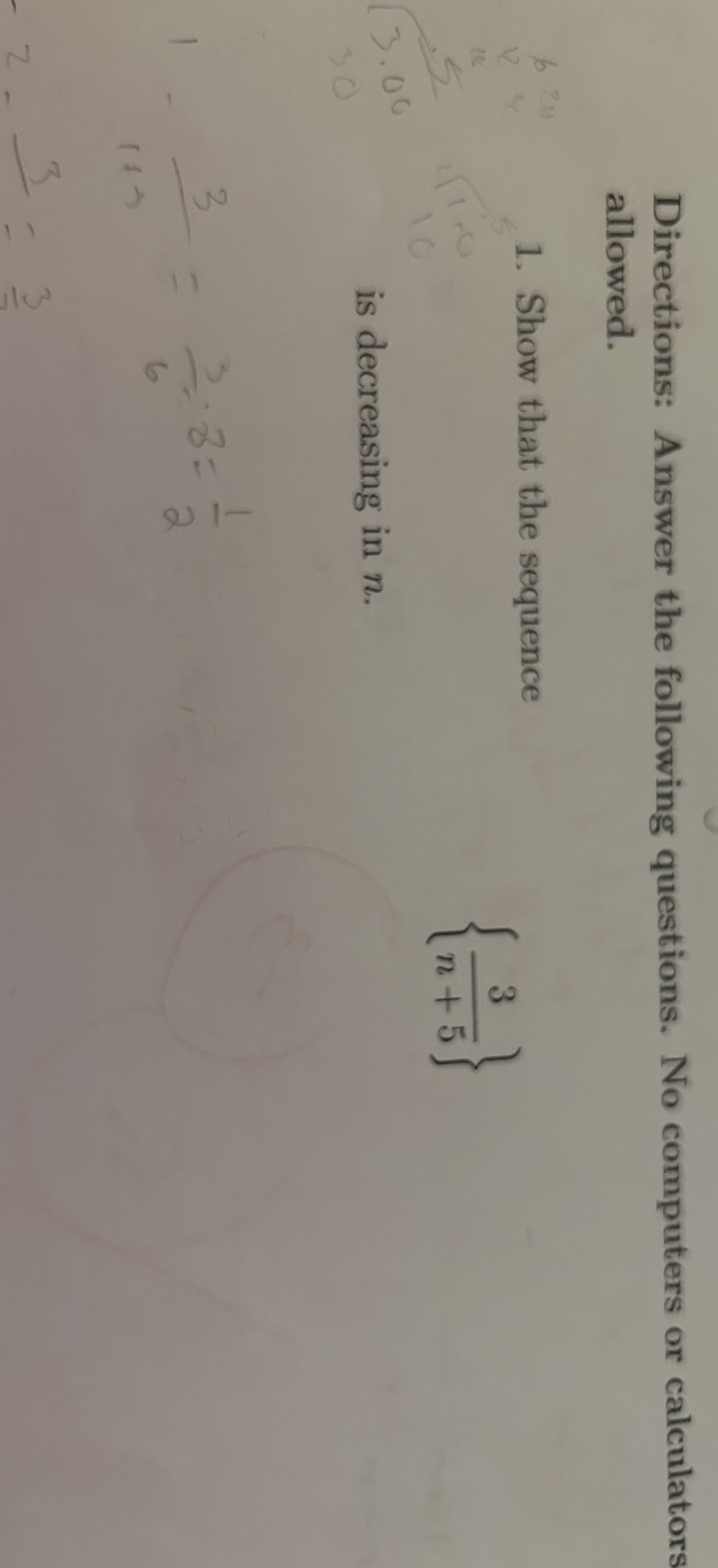 Solved Directions: Answer the following questions. No | Chegg.com