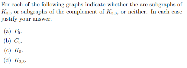 Solved For each of the following graphs indicate whether the | Chegg.com