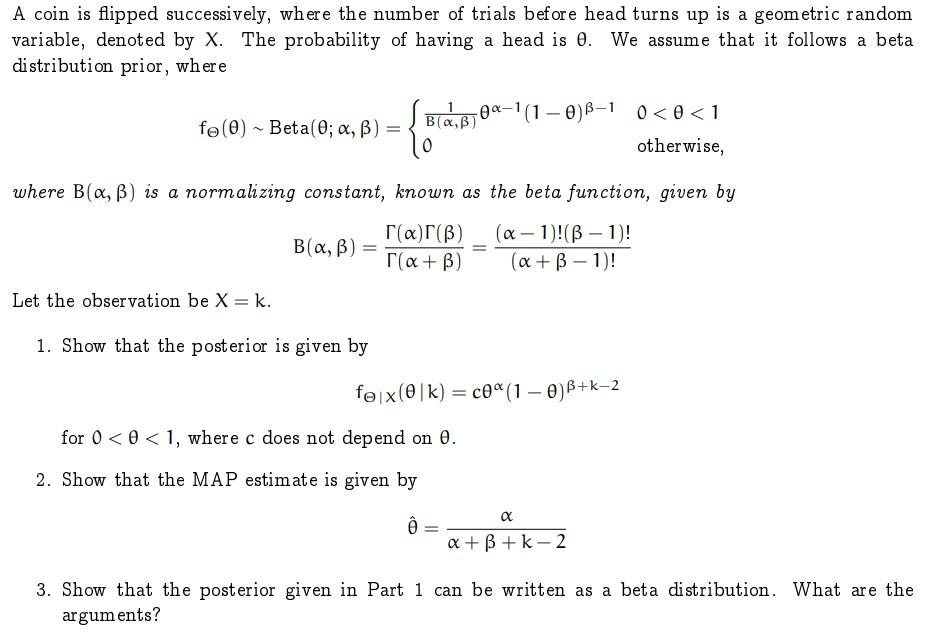 Solved A coin is flipped successively, where the number of | Chegg.com