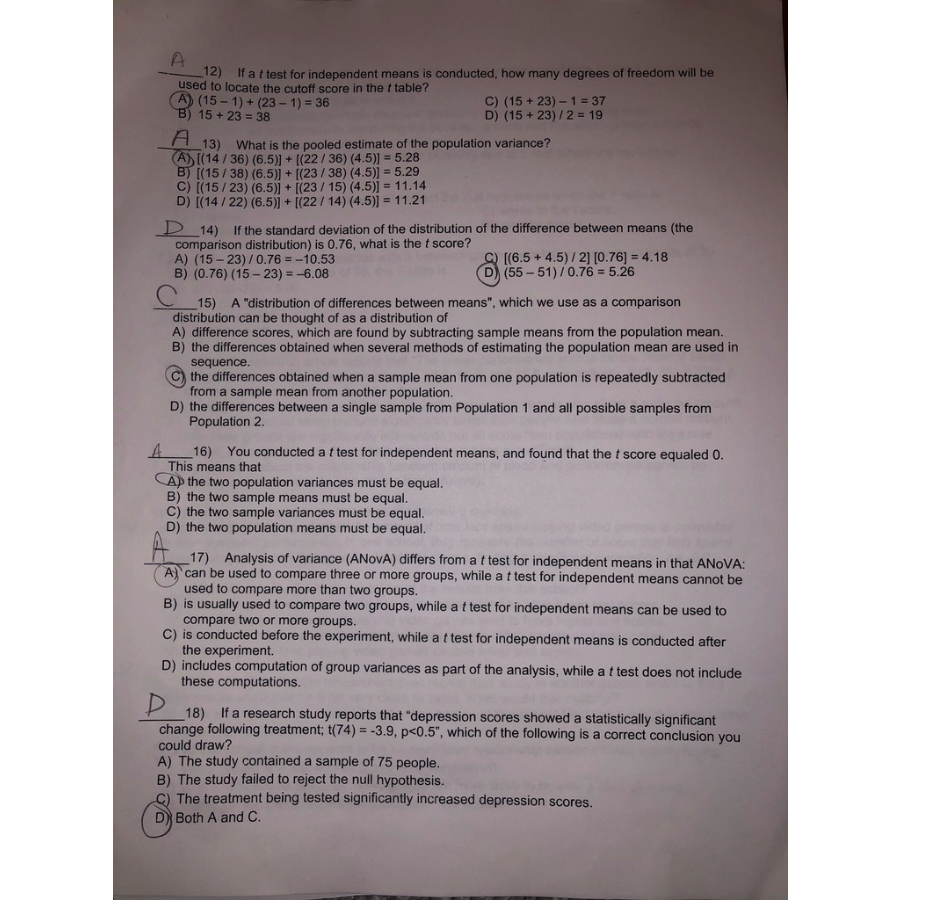 Solved Need help double checking my answers please let me | Chegg.com
