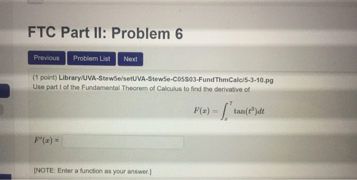 Solved Ftc Part I Problem 7 Previous Problem List Next 1 