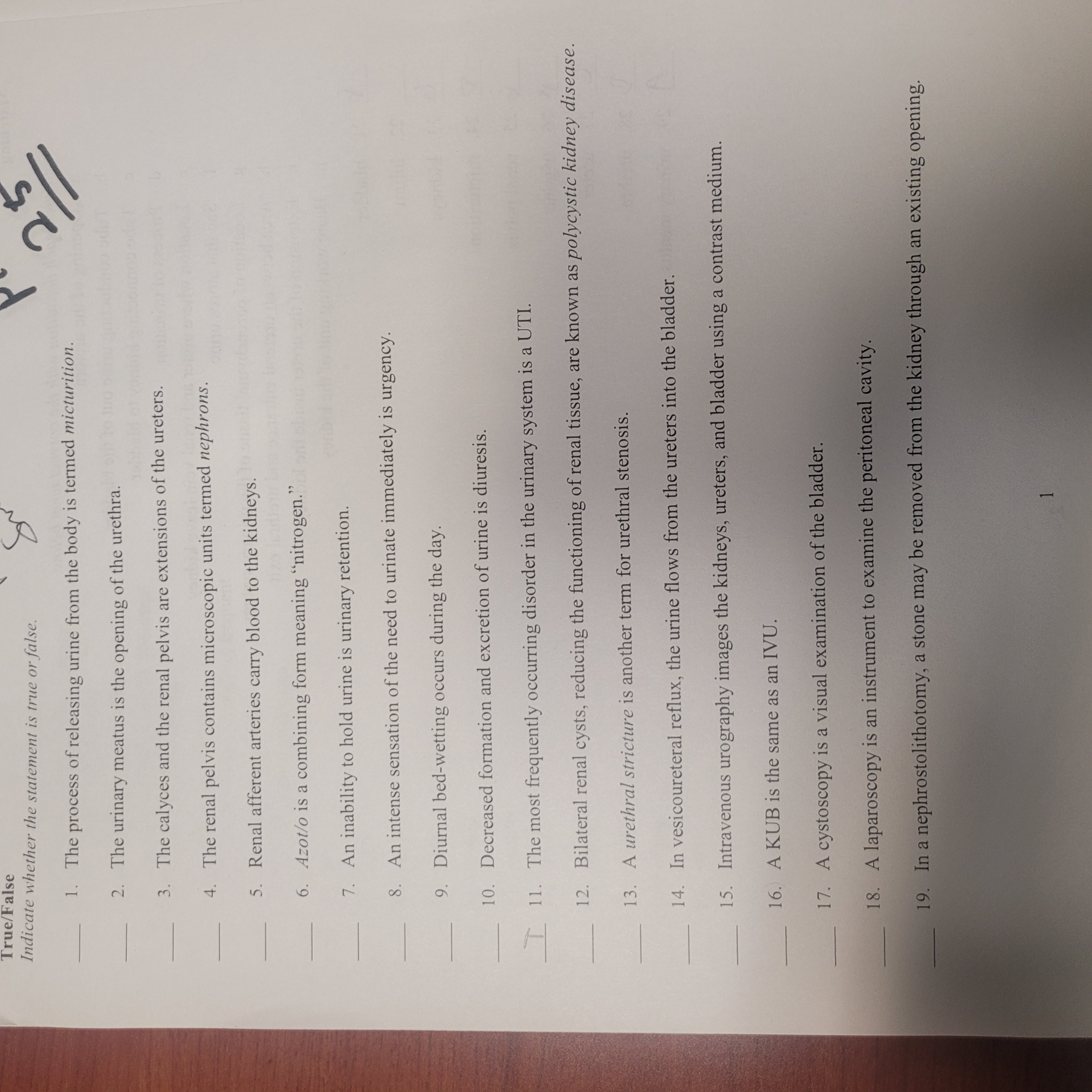 Solved The process of releasing urine from the body is | Chegg.com